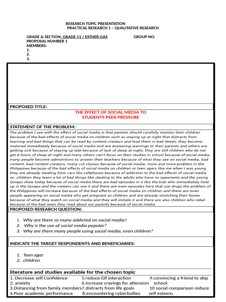 Research Topic Presentation | PDF | Psychological Concepts | Human Development