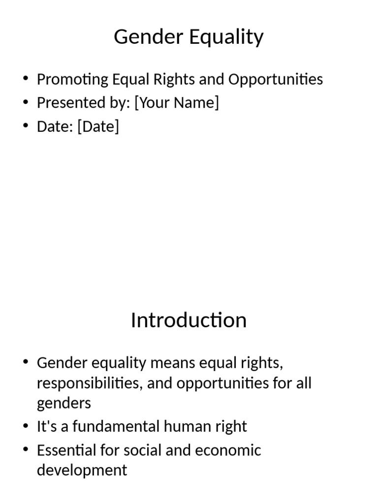 Gender Equality Presentation Pdf