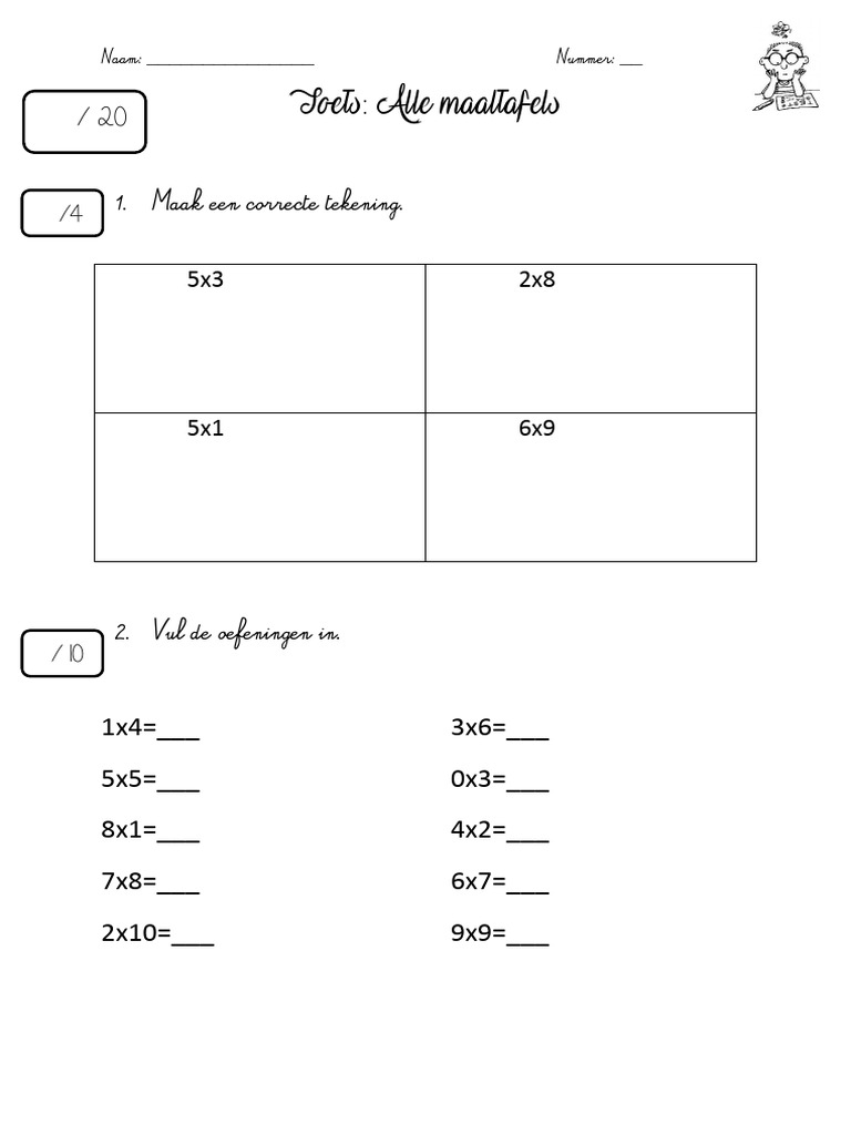Toets Herhaling Alle Tafels | PDF
