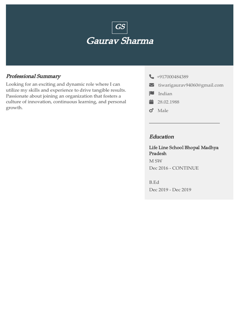 Gaurav Resume 72 | PDF