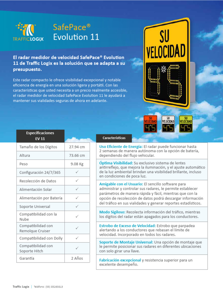 Radar de Velocidad SafePace Evolution 11 | PDF | Diodo emisor de luz