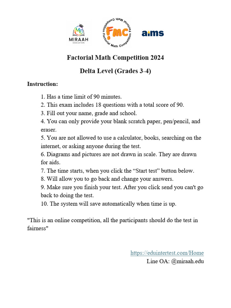 FMC 2024 Delta Level Exam Instructions | PDF