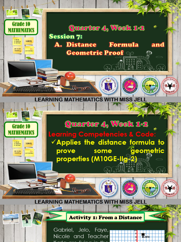Mathematics 10-Distance Formula and Oge. | PDF | Geometric Shapes ...
