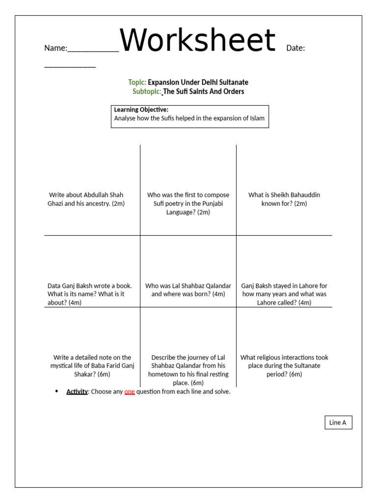 History Worksheet | PDF