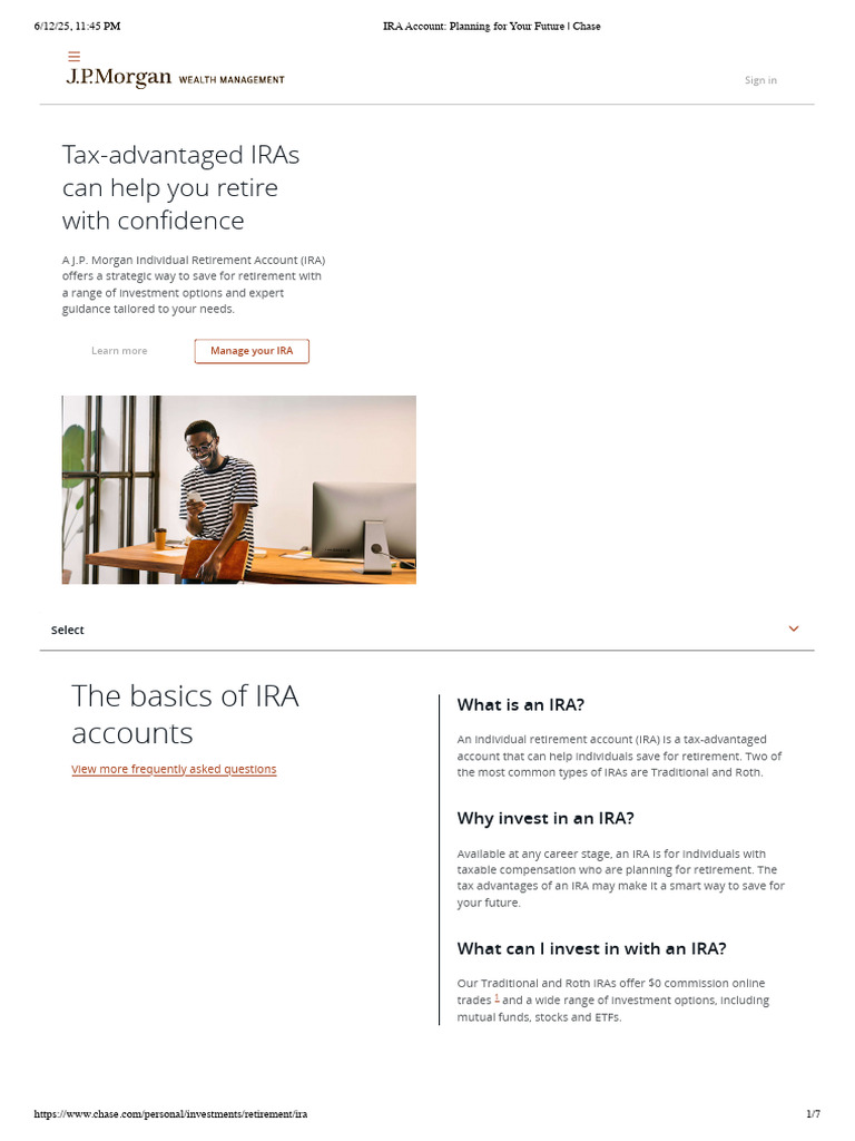 IRA Account - Planning For Your Future - Chase | PDF | Individual ...
