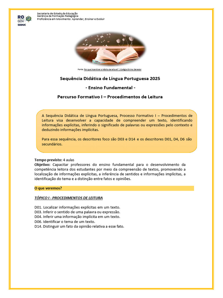 Sd1 Ensino Fundamental 2025 LP | PDF | Cor | Colômbia