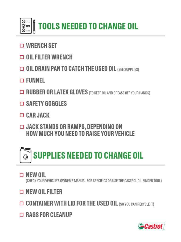 Oil Change Checklist | PDF