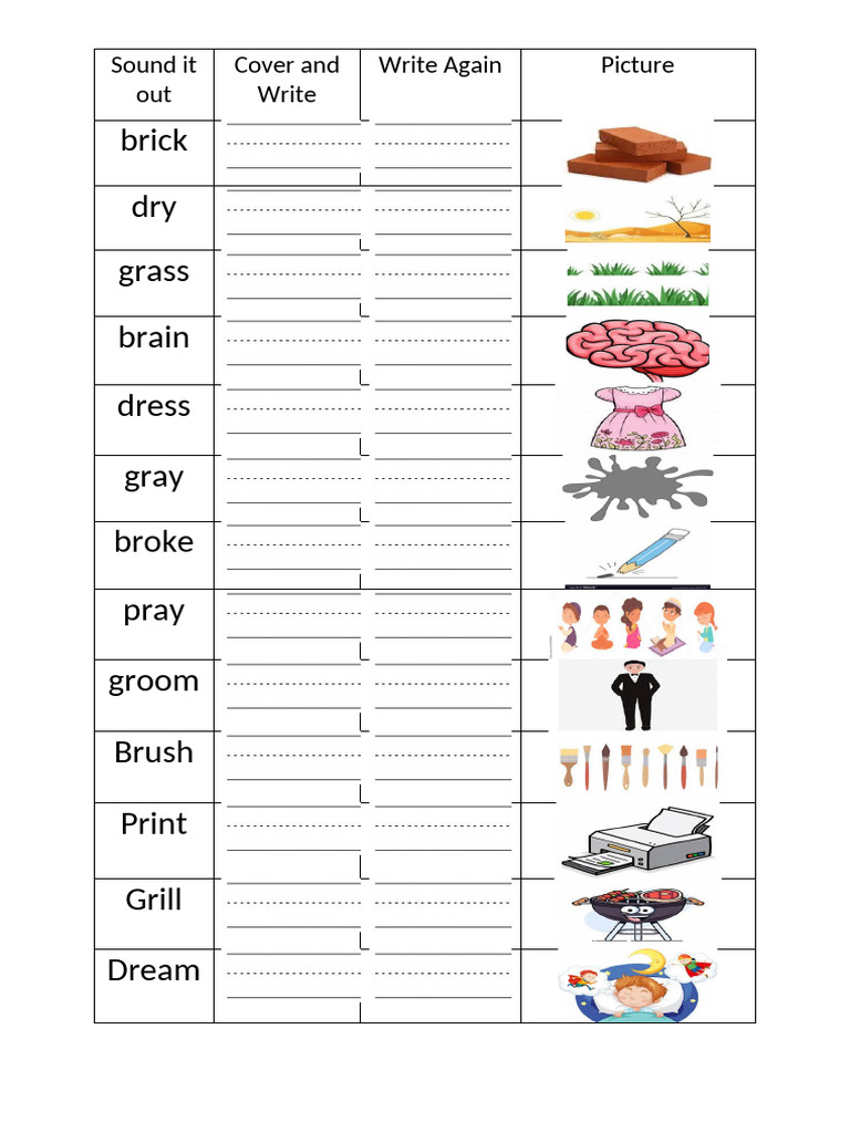 English Spelling Exercise Pdf