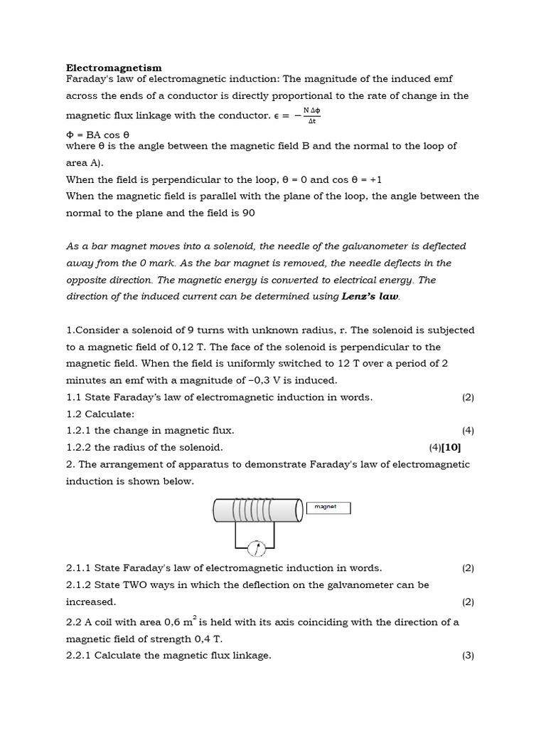 Lesson 4 Electromagnetic Induction | PDF | Electromagnetic Induction ...