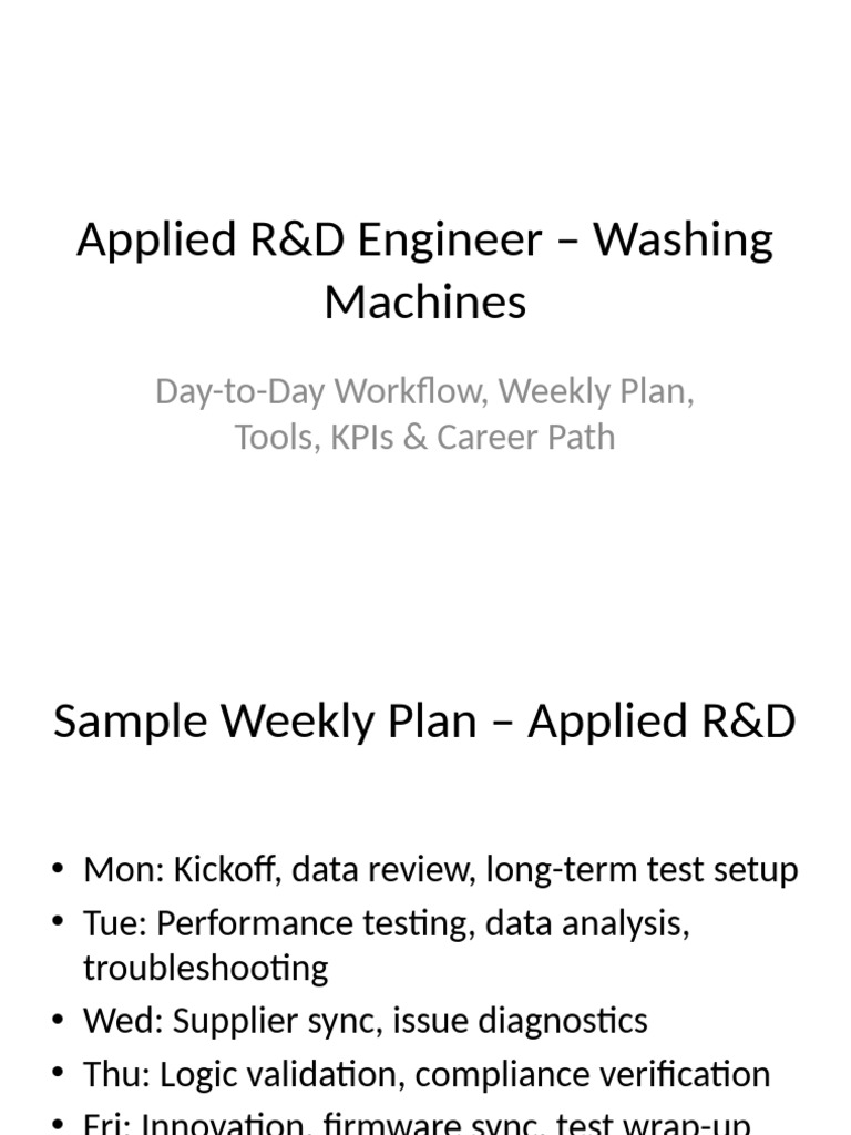 Applied RND Engineer Workflow Presentation | PDF