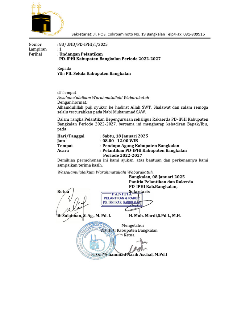 Undangan Pelantikan IPHI | PDF