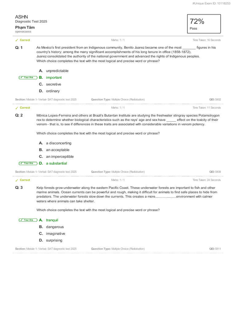 PHM Tm-Diagnostic Test - ExamPrin | PDF | Sat