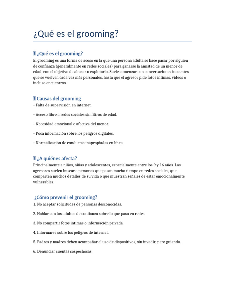 Folleto Grooming | PDF