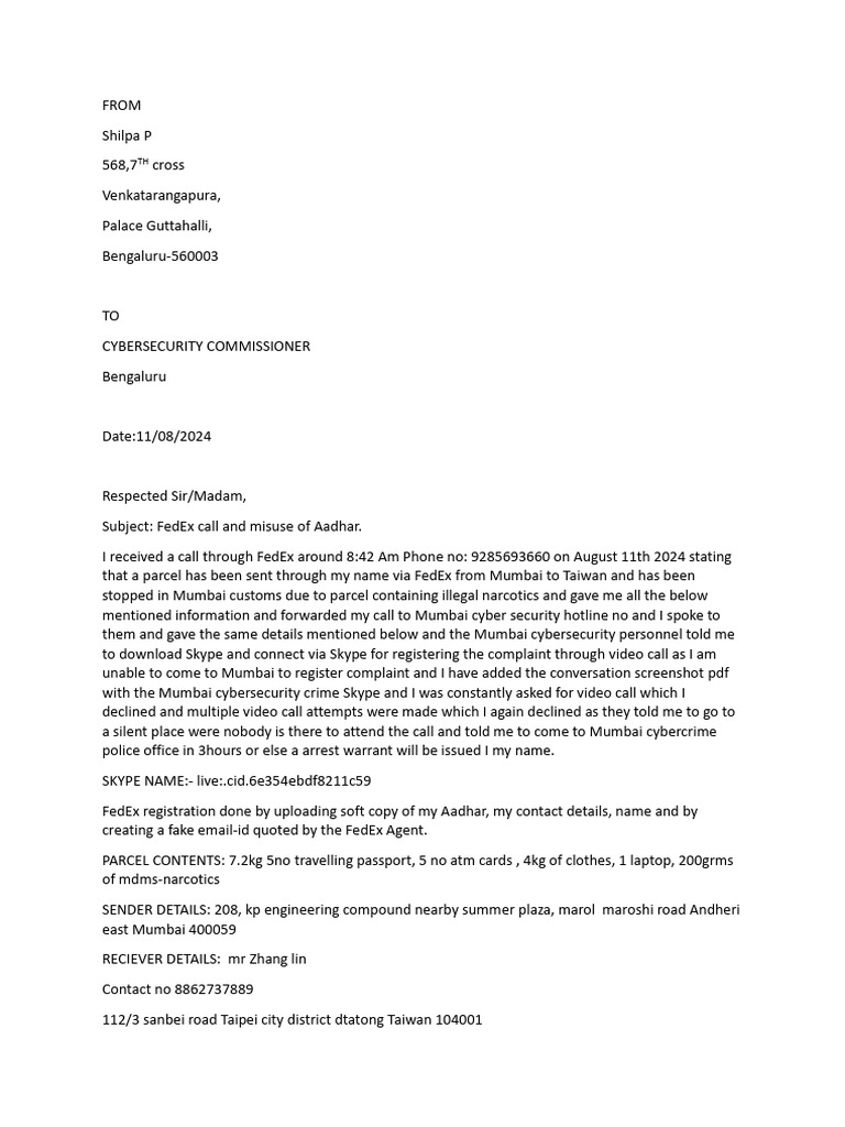 COMPLAINT LETTER PDF - 240811 - 120238 | PDF