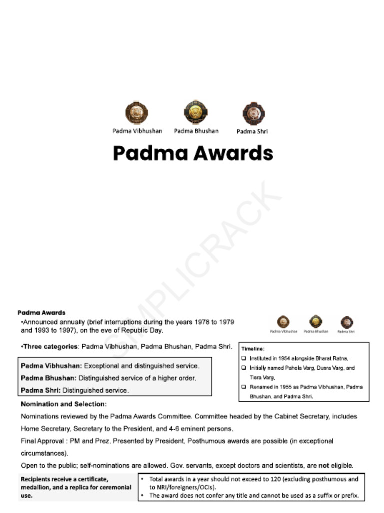 Padma Awards Notes | PDF