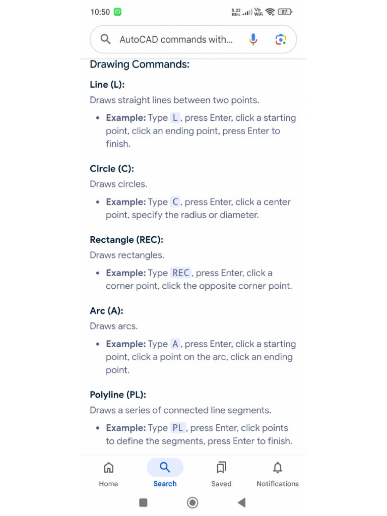 Drawing and Modify Commands | PDF