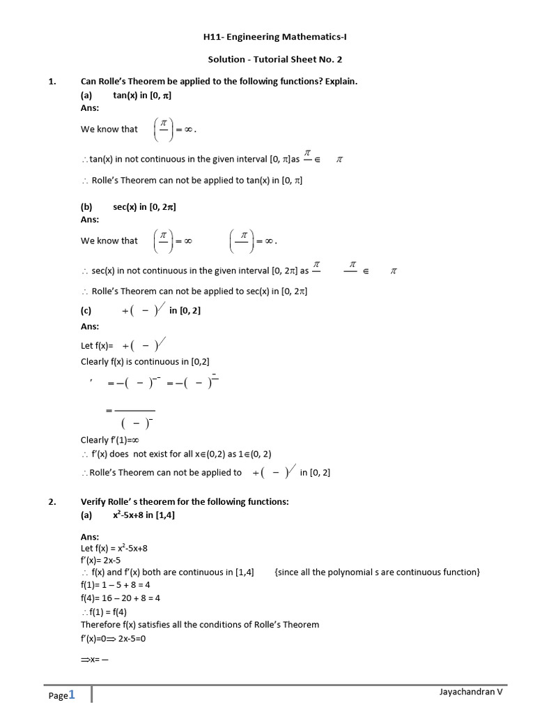 TutorialSheetNo2 Solution | PDF | Mathematical Objects | Functions And Mappings