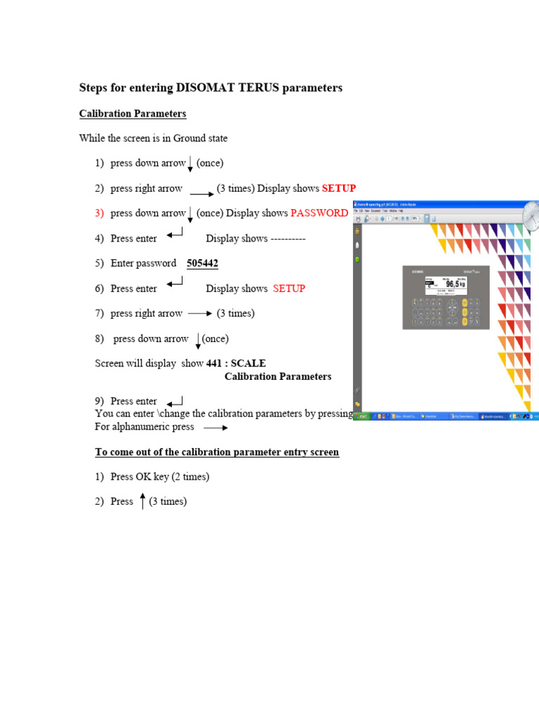 DISOMAT TERUS Parameter Setup Guide | PDF