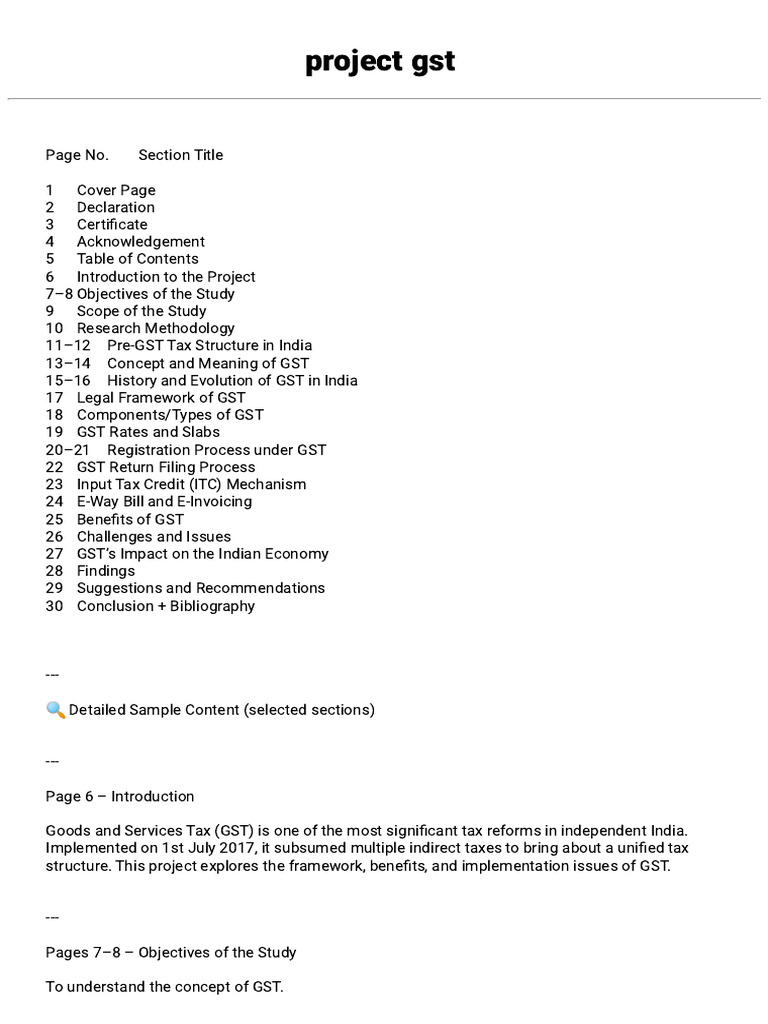 Project GST | PDF | Taxes | Economies