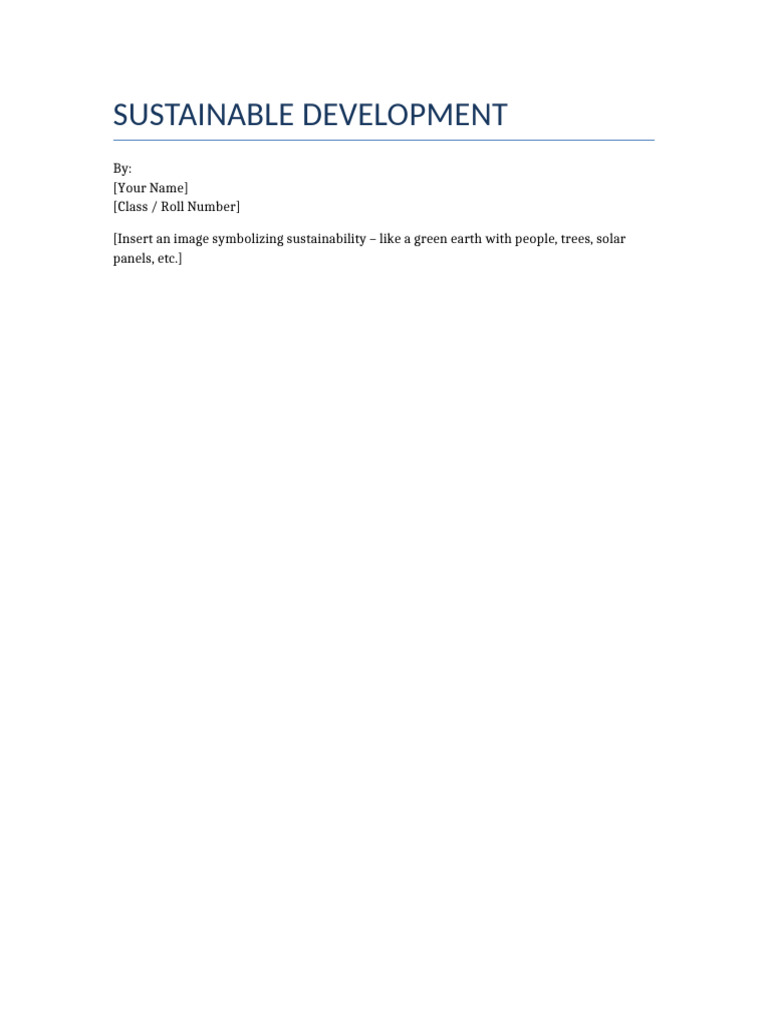 Sustainable Development Project | PDF | Sustainability | Sustainable ...