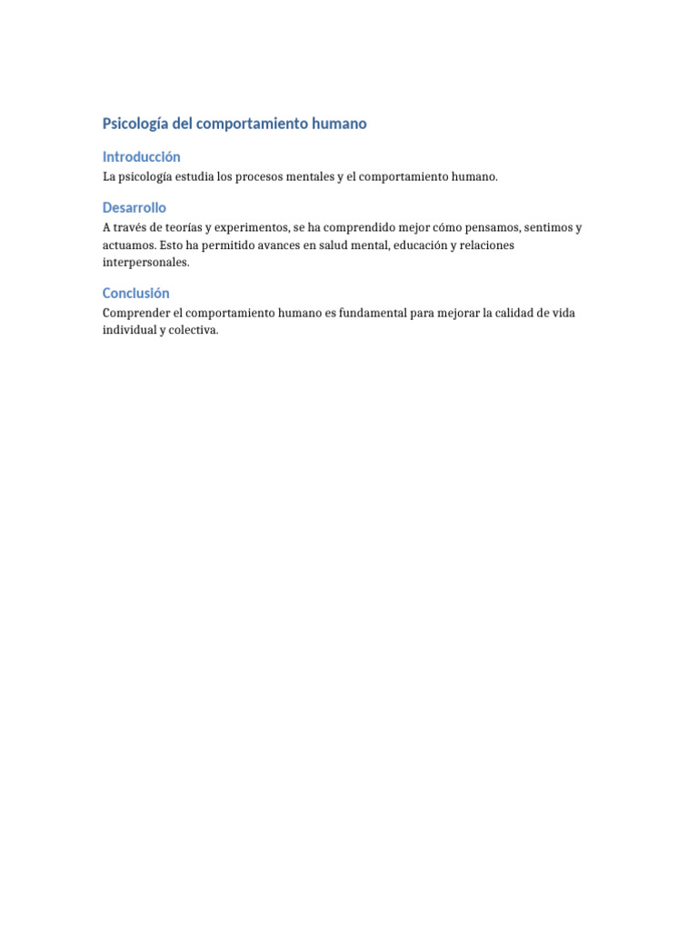 Psicología Del Comportamiento Humano | PDF