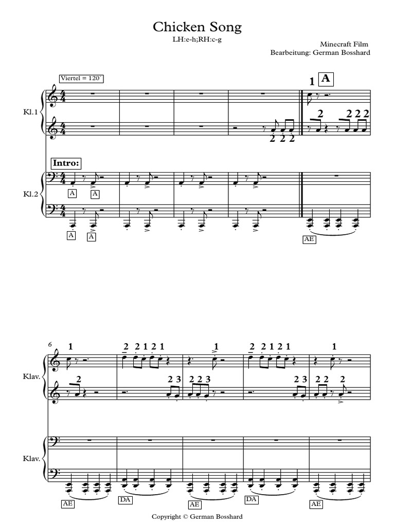 Chicken Song Arr GB | PDF