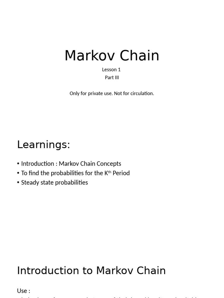 Lecture 3 Markov Chain | PDF | Markov Chain | Applied Mathematics