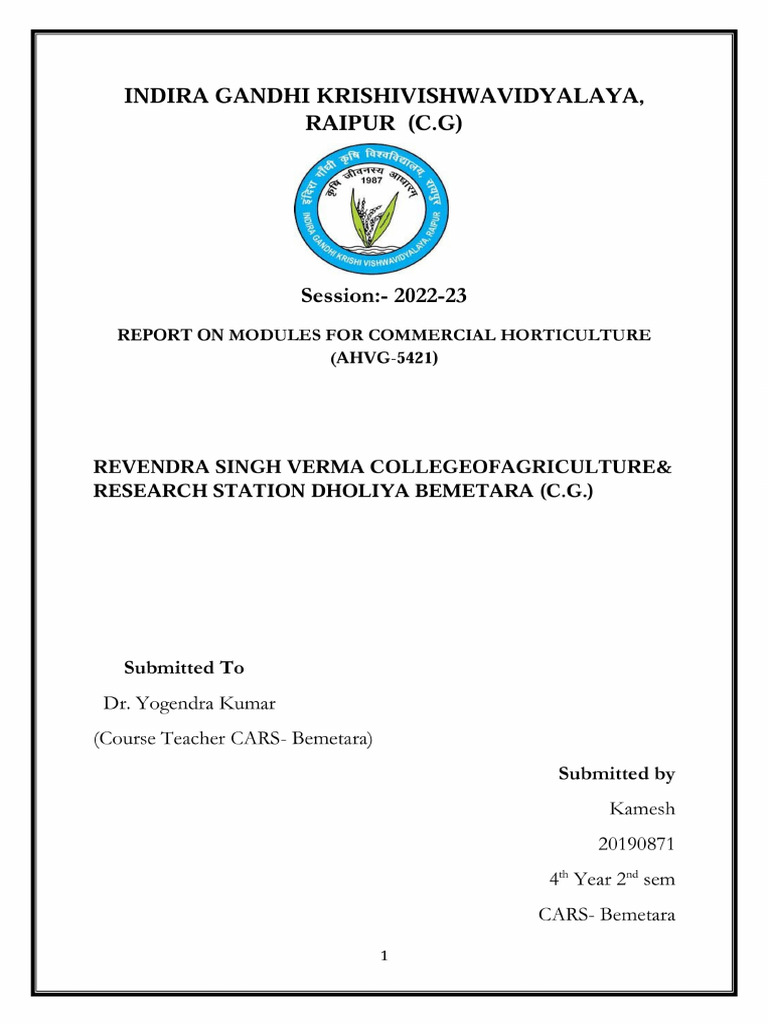 BSC Agriculture Farm Module | PDF
