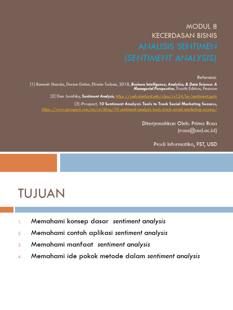 Modul 8 Kecerdasan Bisnis - Analisis Sentimen | PDF