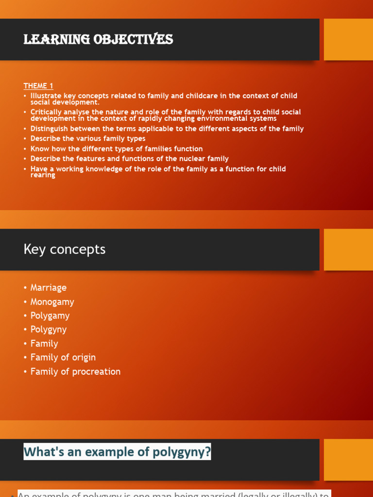 SoCE Slides LU2 Family in The Child Context | PDF | Family | Polygamy
