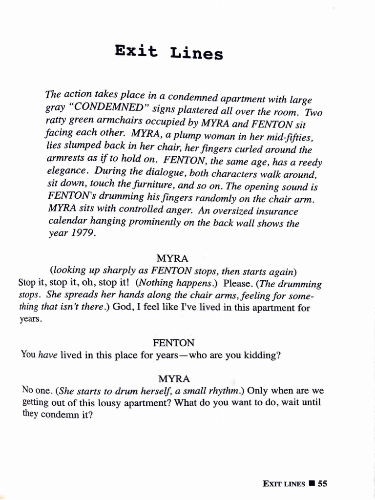 Exit Lines Full Page Script | PDF