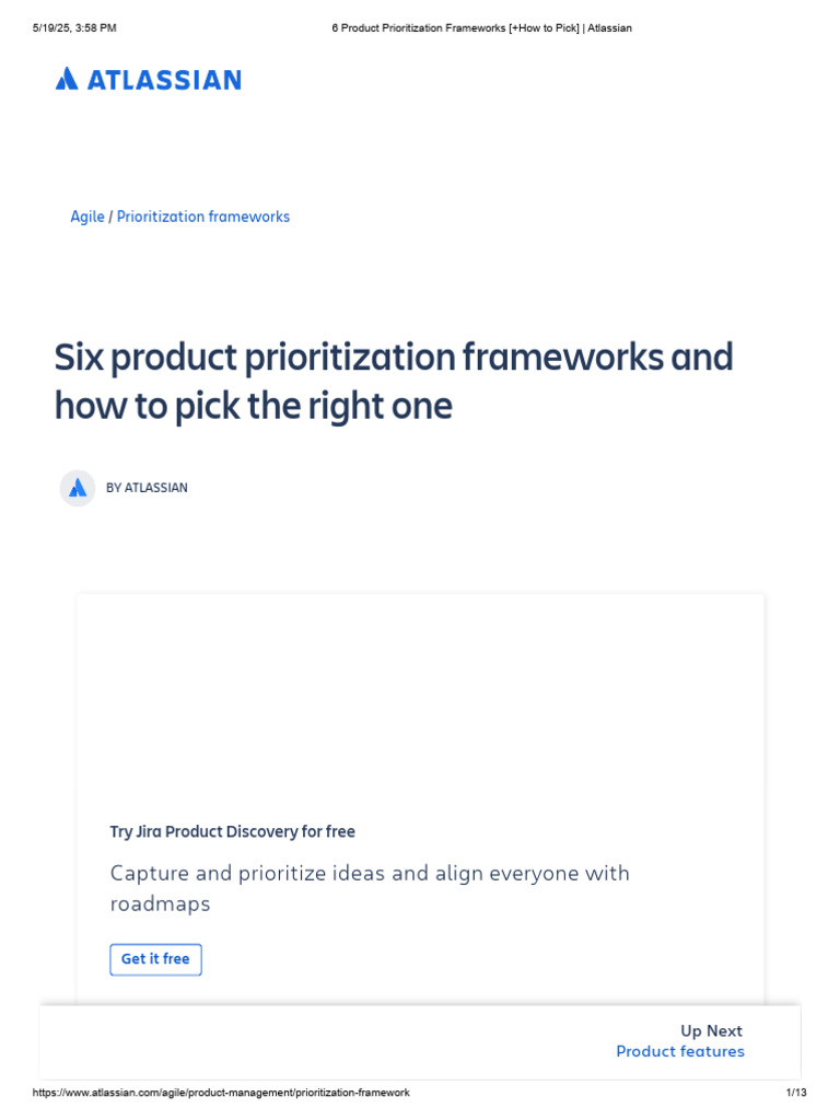 6 Prioritization Frameworks | PDF | Agile Software Development | Return ...