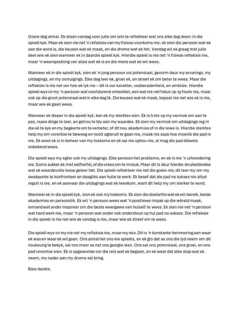 Afrikaans Speech | PDF