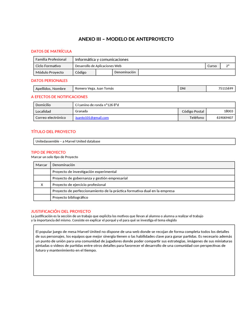 ANEXO III - Módulo de Proyecto | PDF | Informática