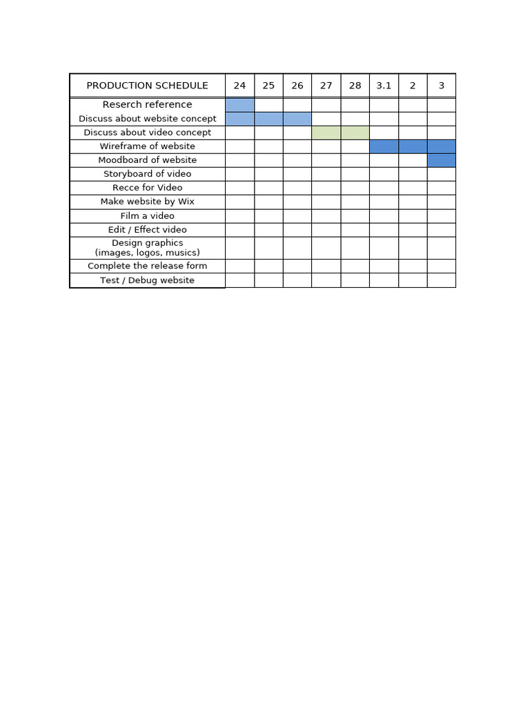 Production Schedule Template 08 | PDF