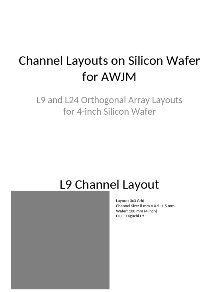 Silicon Wafer AWJM Channel Layouts | PDF