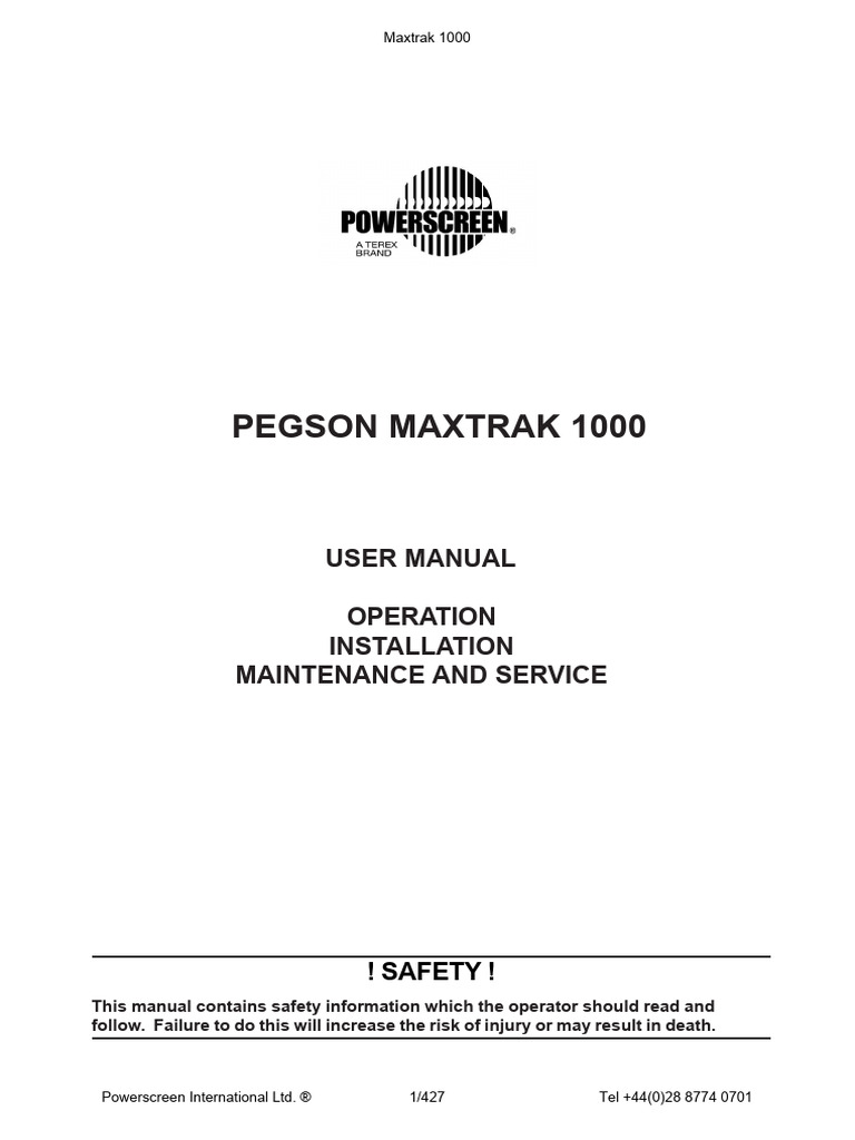1000 Maxtrak Operations Manual Rev 02m (En) | PDF | Electrician | Safety