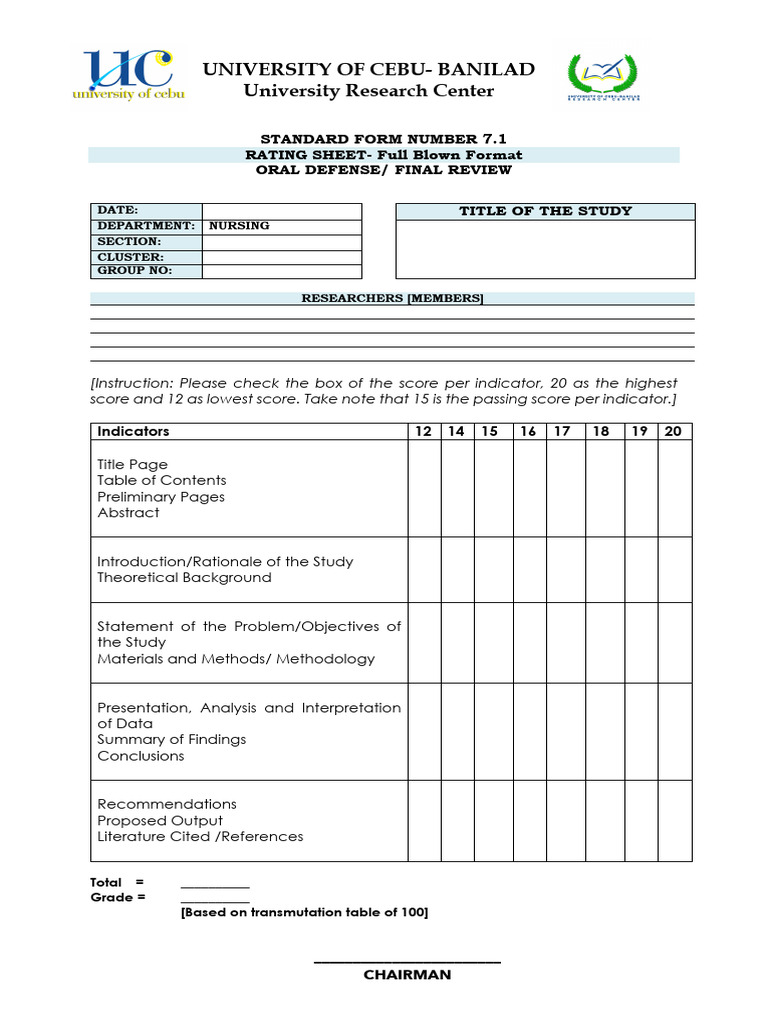 Rating - Final Defense | PDF