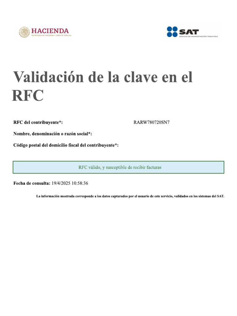 RFC Valido | PDF