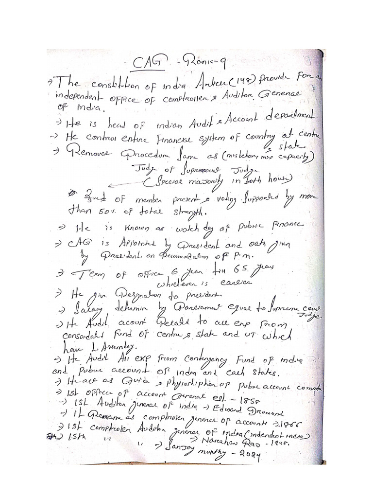 Comptroller Auditor General (CAG), Attorney General (AG), Election Commission,UPSC and SPSC and ...