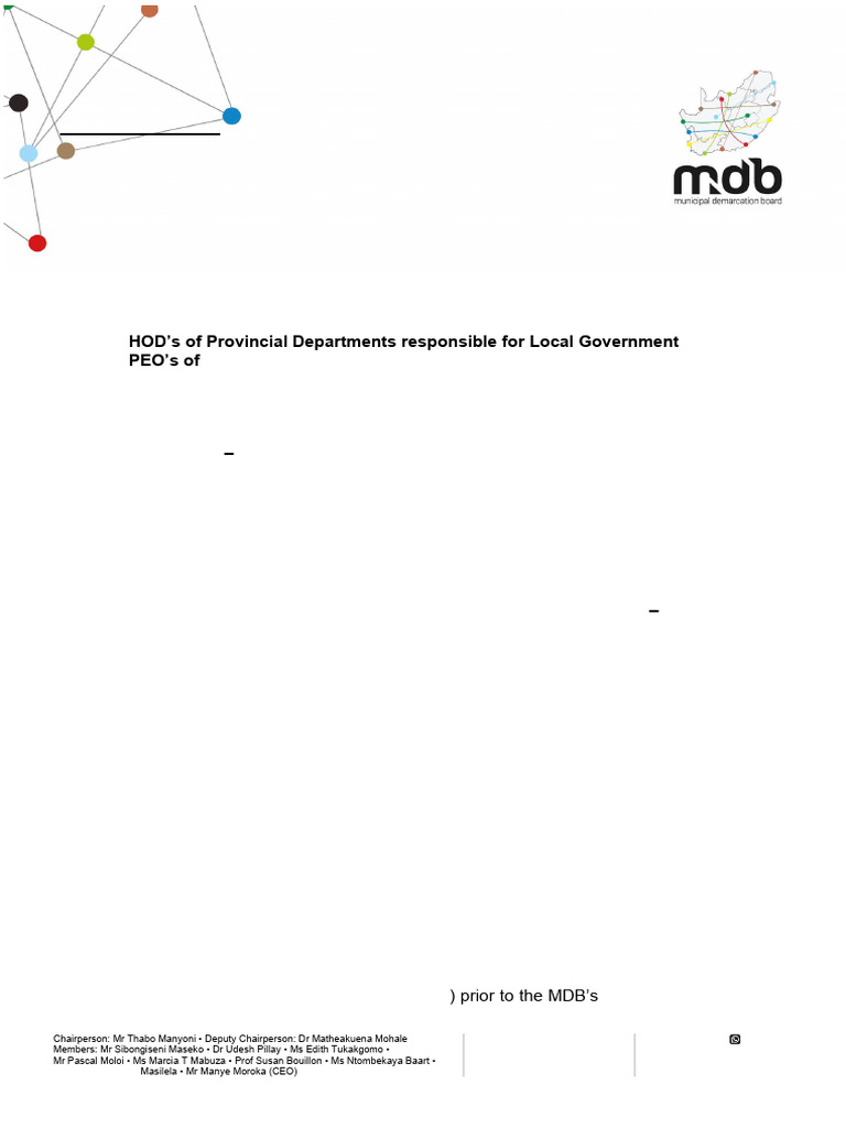 2025 Ward Delimitation Consultations | PDF | Electoral District | South ...