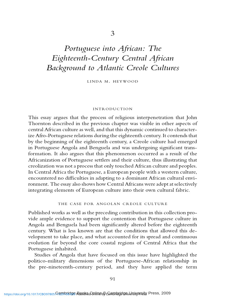 Eighteenth-Century Angolan Creole Culture | PDF | Angola | Portugal