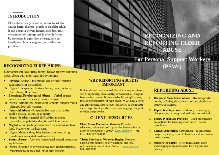 Recognizing and Reporting Elder Abuse | PDF | Child Abuse ...