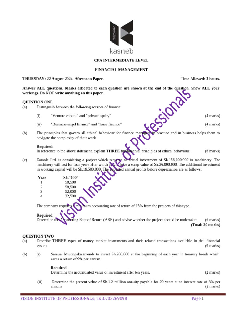 Financial Management Intermediate | PDF | Dividend | Cost Of Capital
