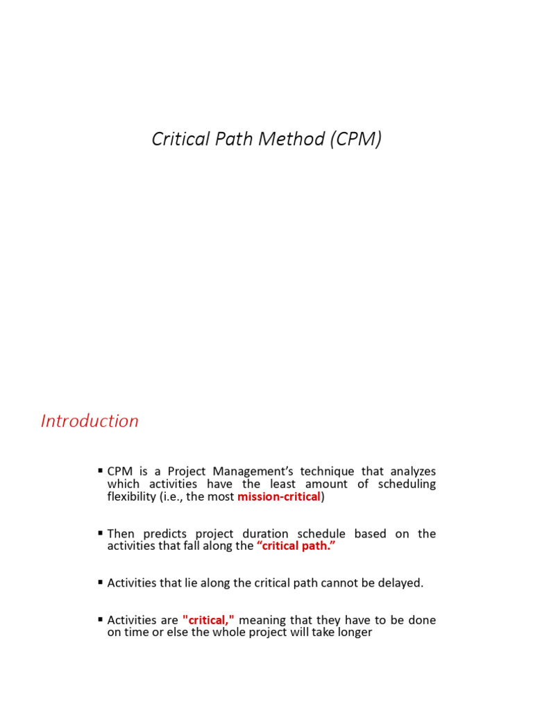 Understanding Critical Path Method | PDF | Project Management ...