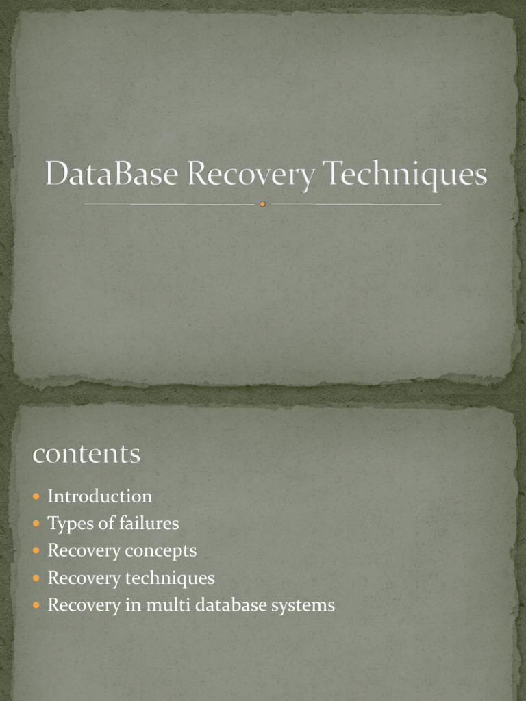 DataBase Recovery Techniques | PDF | Database Transaction | Cache (Computing)