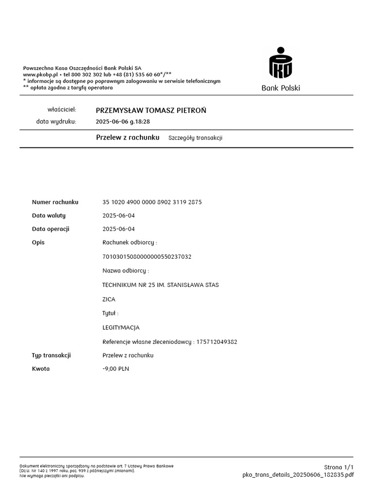Pko Trans Details 20250606 182835 | PDF