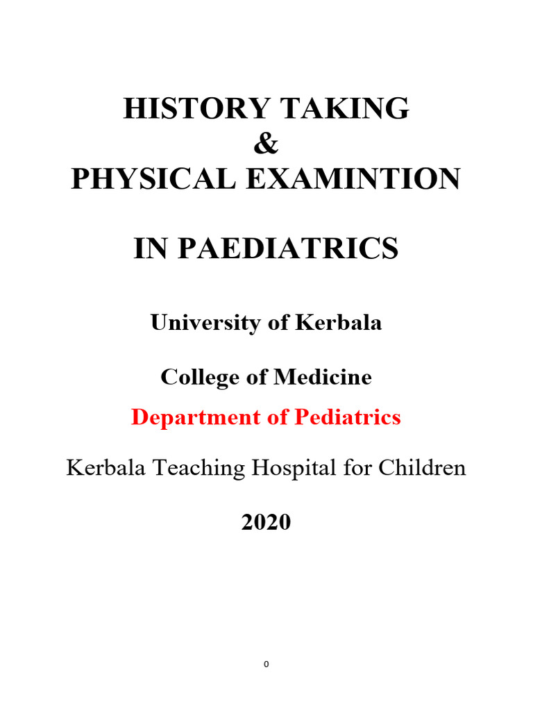 Hx. & Exam. in Pediatrics | PDF | Childbirth | Human Nose
