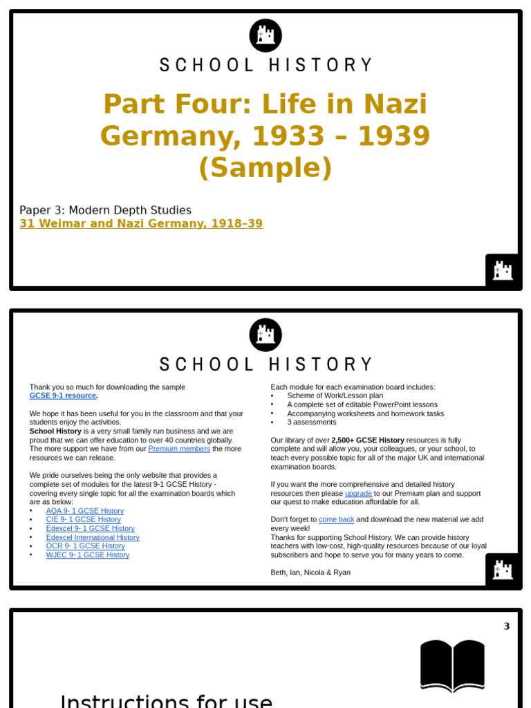 Sample - 31 Weimar and Nazi Germany, 1918ÔÇô39 - Part 4 | PDF | Nazi ...