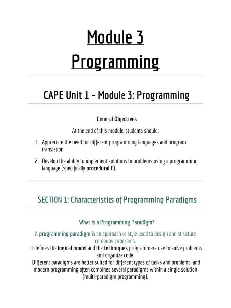 Computer Science U1 Notes | PDF | Programming Paradigms | Object ...